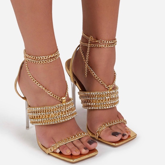 Shoes | Gold Chained Heels | Poshmark